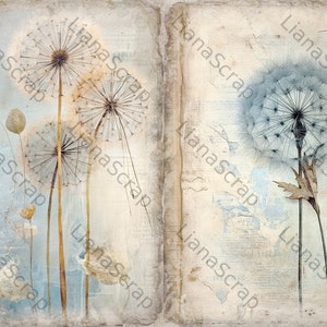 Dandelion Junk Journal, Digital Paper, Printable, Flower Journal ...