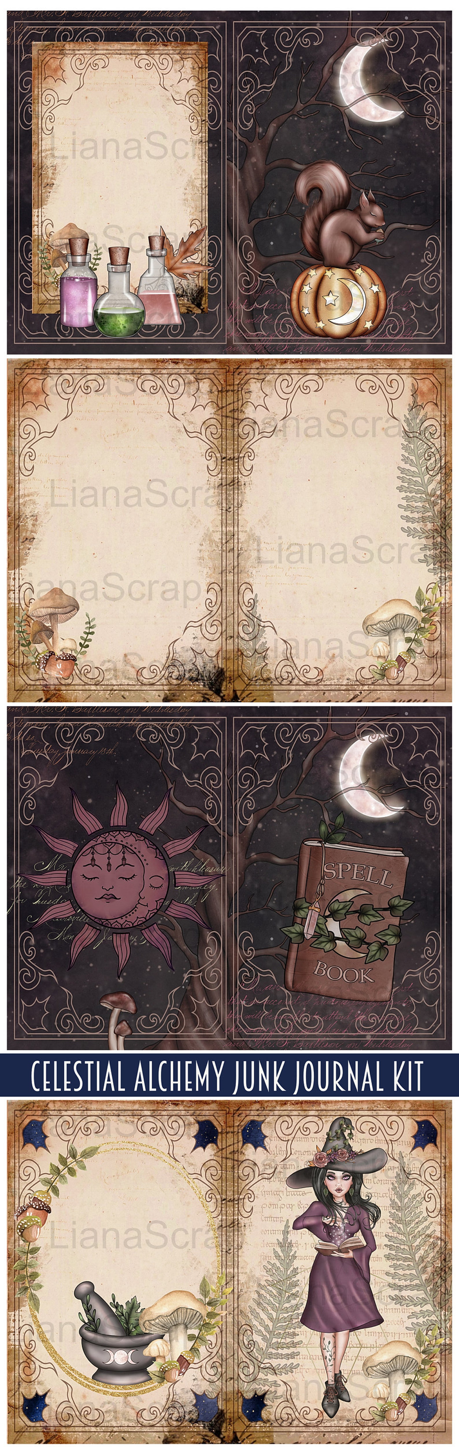 Celestial Alchemy Digital Kit Printable Woodland Magic - Etsy
