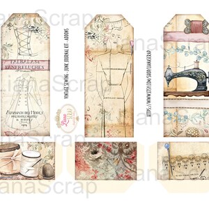 Vintage Sewing Ephemera Printables, Sewing Digital Collage Sheets ...