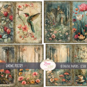 Gnome Poetry Junk Journal Digital Kit Printable, Fairytale Printable ...