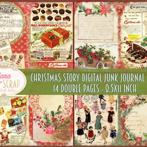Christmas Story Digital Junk Journal Kit, Christmas Collage Printables ...