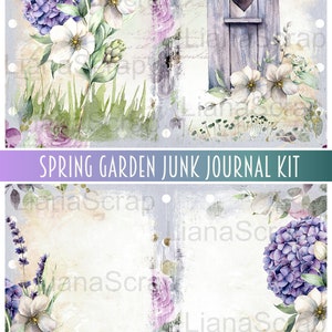 Spring Garden Junk Journal Digital Kit Printable, Spring Flowers and ...