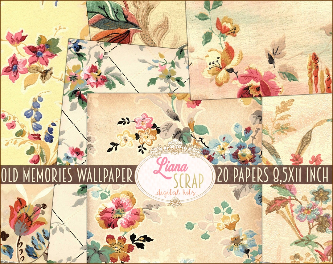Old Memories Digital Paper, Digital Junk Journal 8.5x11 Inch Paper, 20 ...