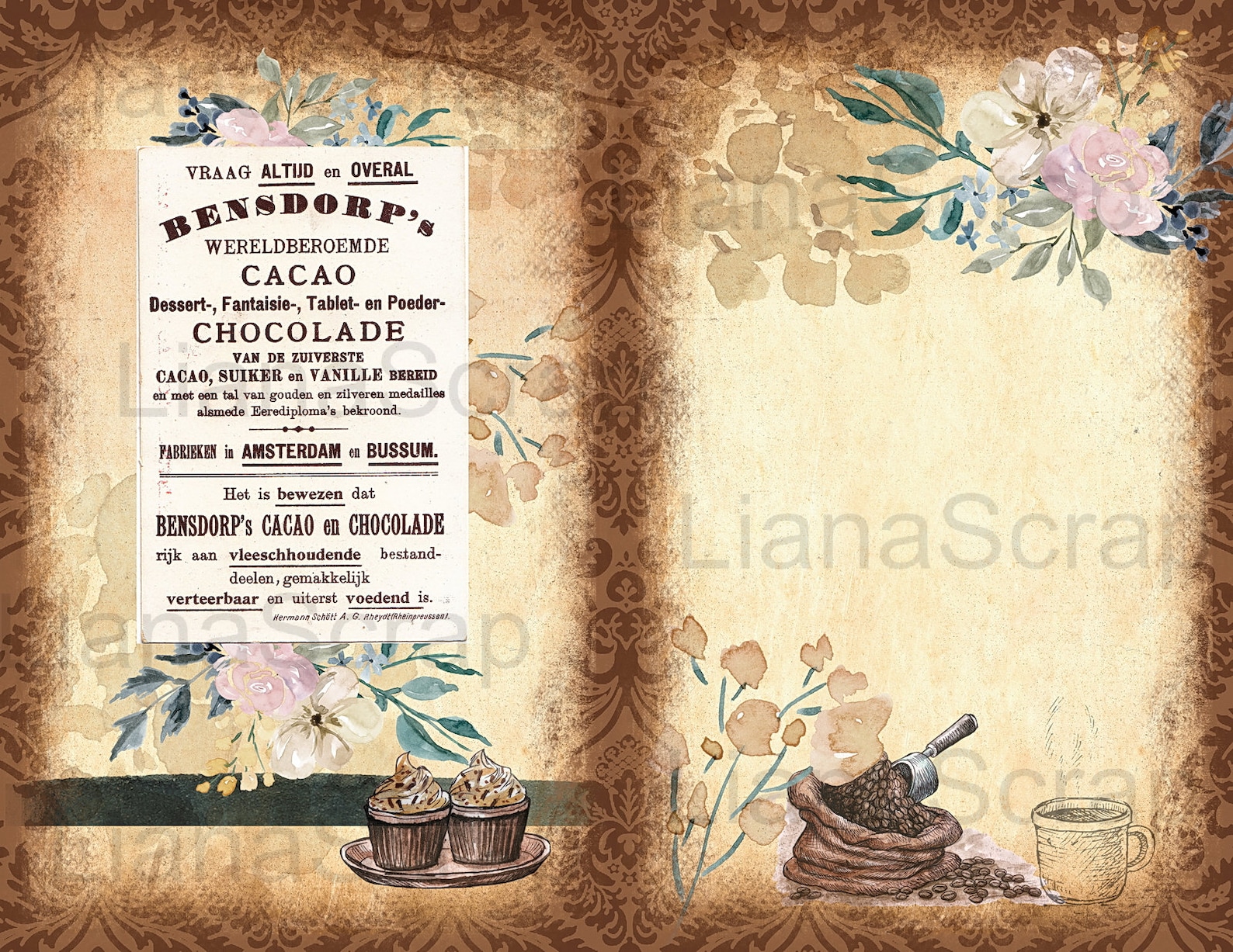 Chocolate and Coffee Junk Journal Digital Kit, Coffee Printable Journal ...