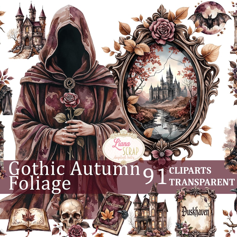 Gothic Woodland Clipart - Etsy UK