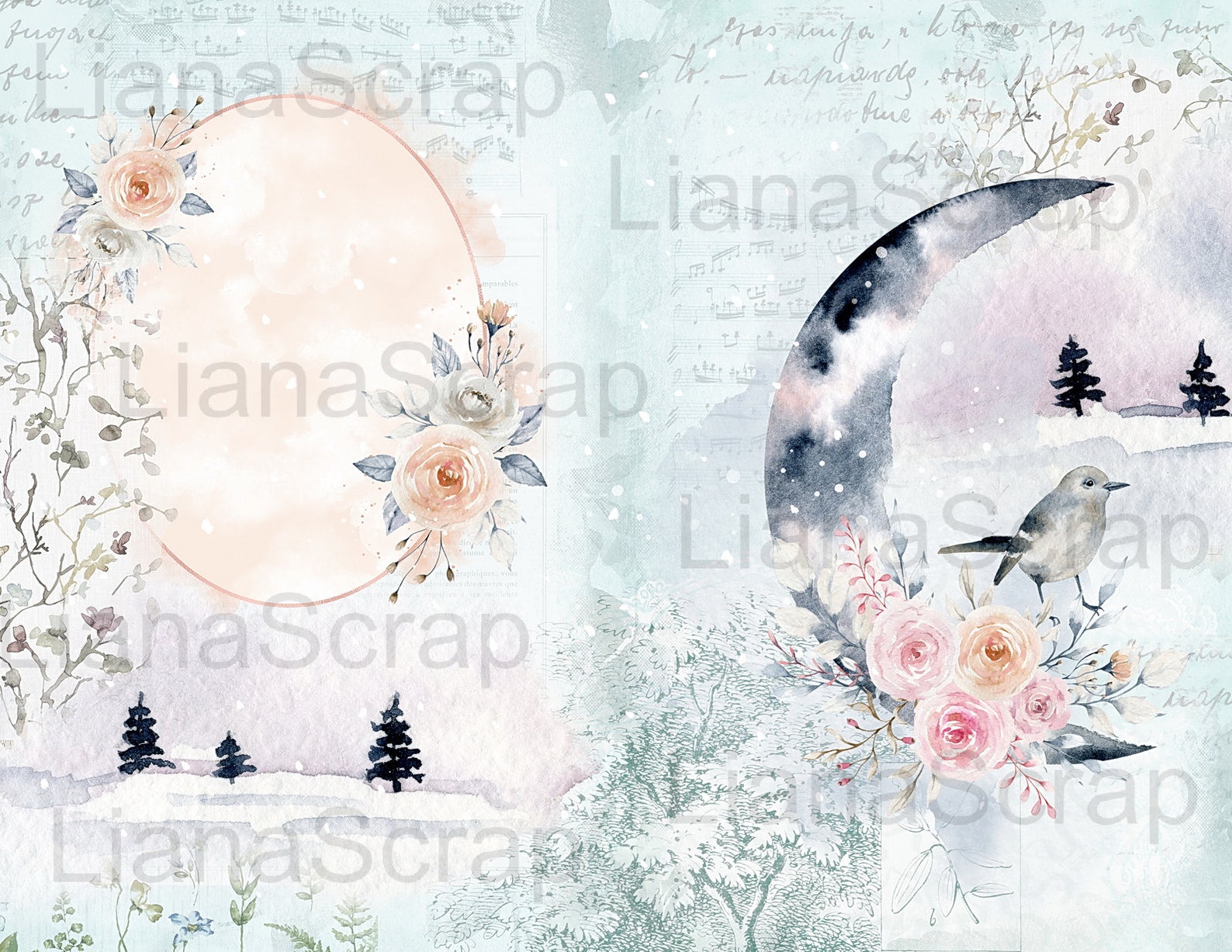 Pastel Winter Junk Journal Kit Winter Collage Printables - Etsy