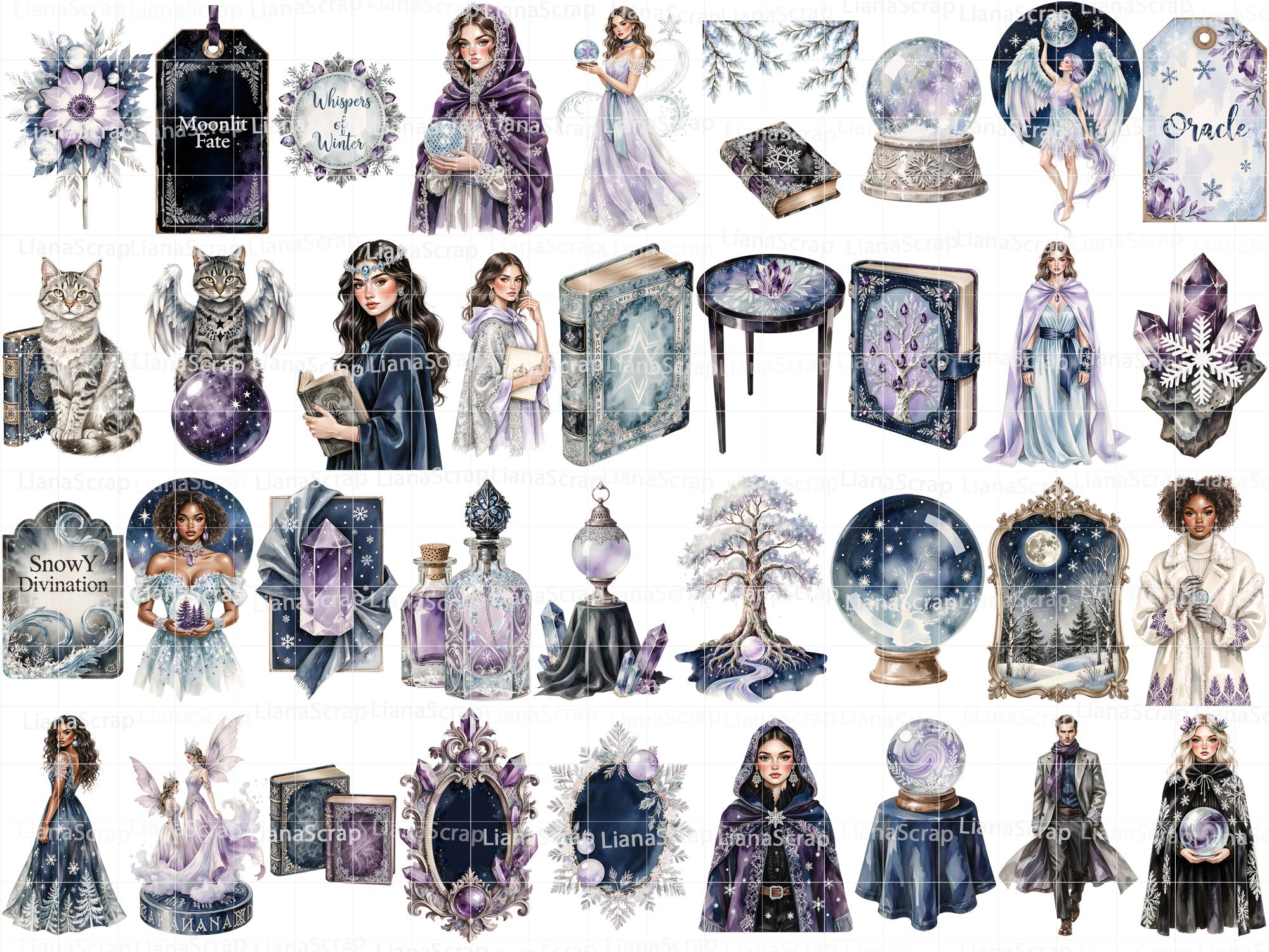 Winter Oracle 89 Clipart Set - Magical Illustrations, Transparent PNG ...