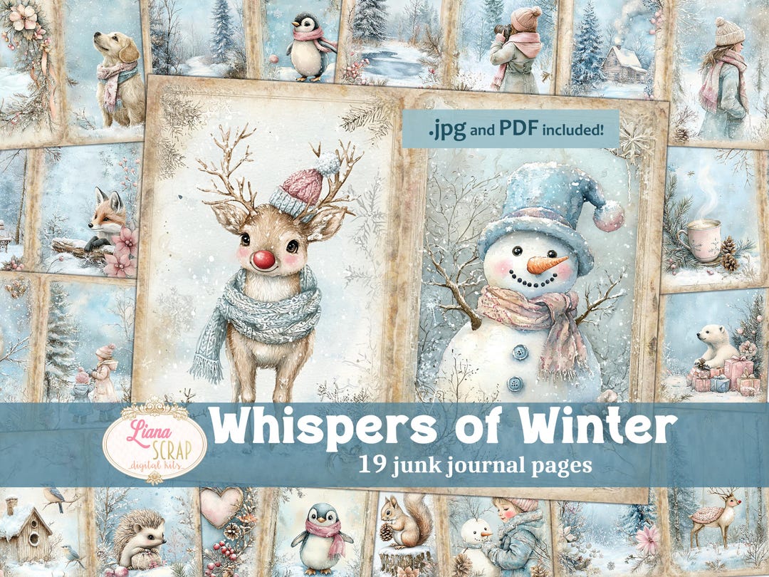 Whispers of Winter Junk Journal Paper, Magical Winter Junk Journal ...