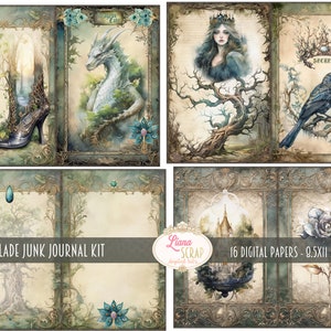 Sylvan Glade Junk Journal Kit, Fantasy Collage Printables, Fantasy Kit ...