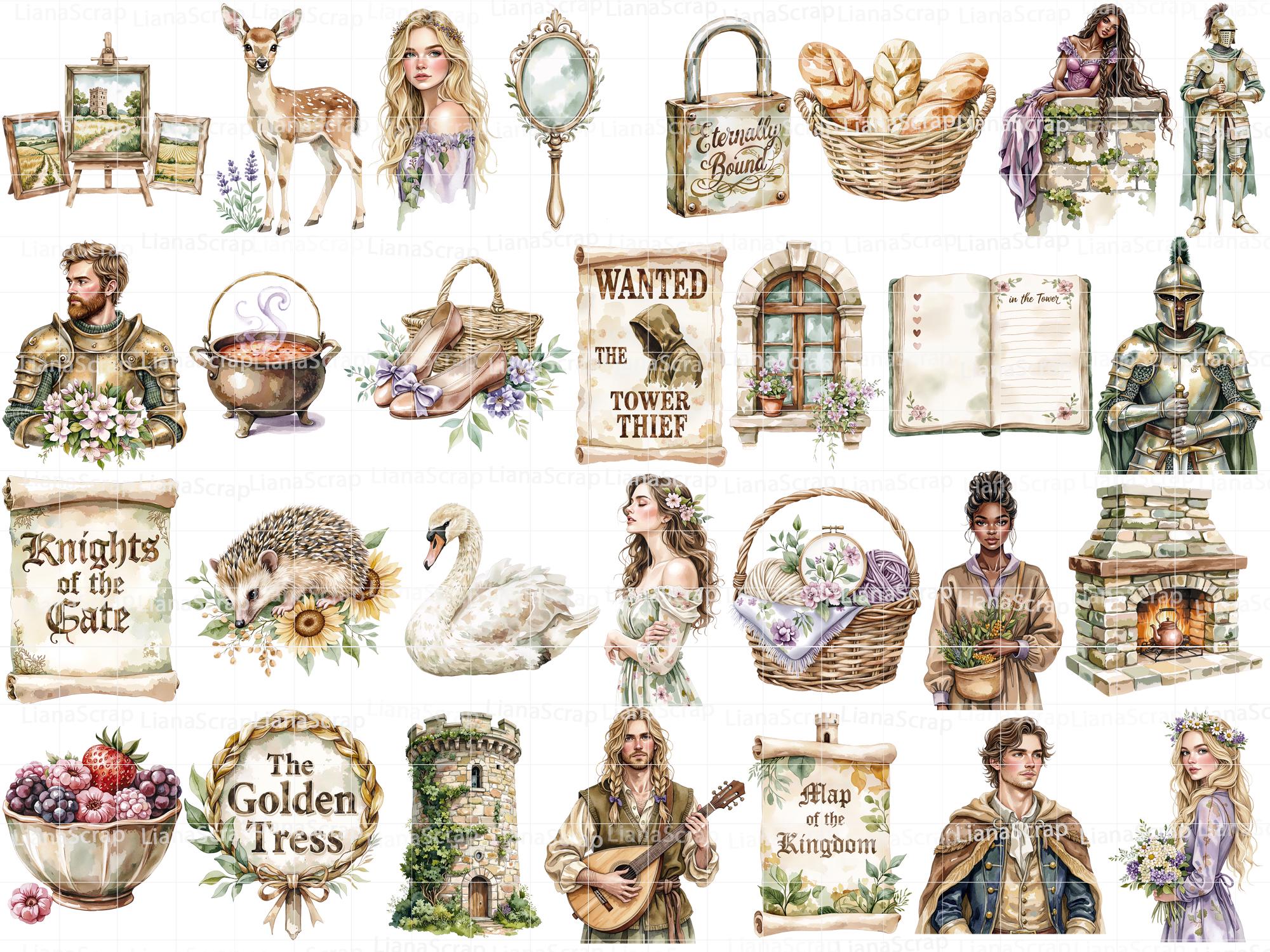 Rustic Fairytale 94 Clipart Set PNG, Fairytale Illustrations, Digital ...