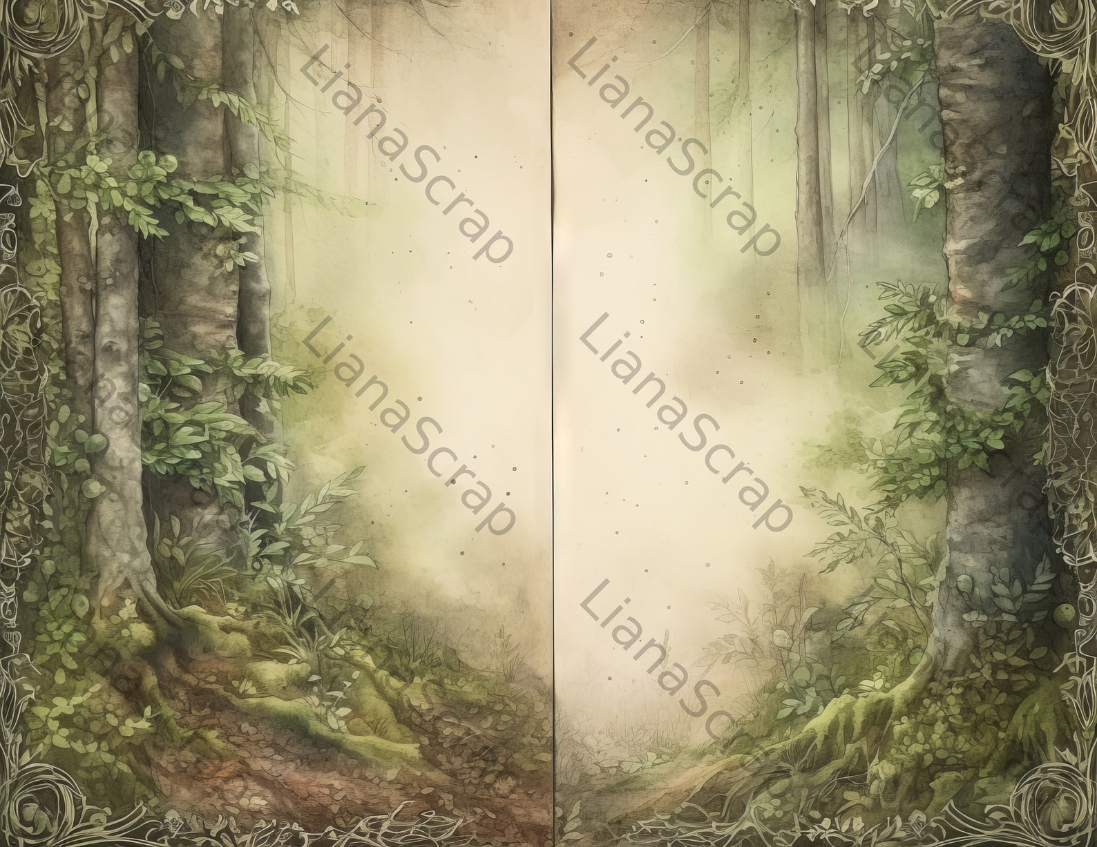 Forest Junk Journal Kit, Botanical Theme, 16 Pages (digital Download ...