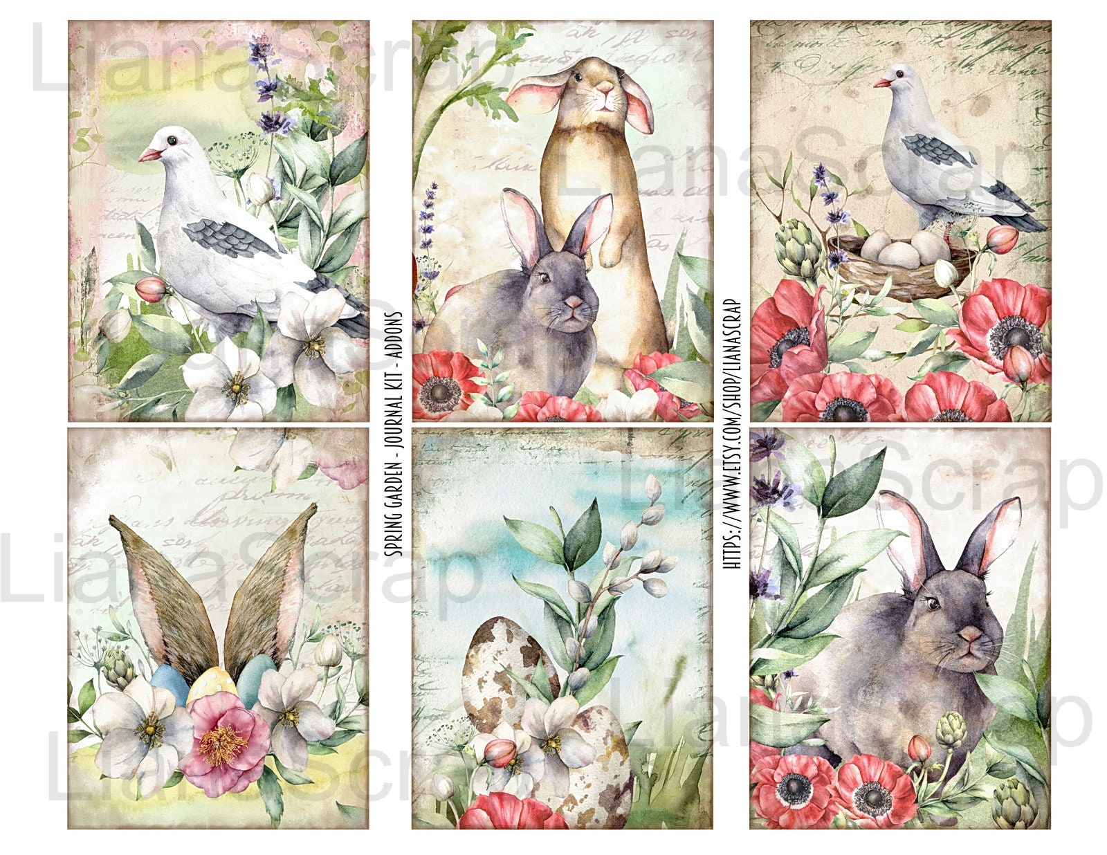 Spring Garden ADDON Junk Journal Digital Kit Printable Spring - Etsy