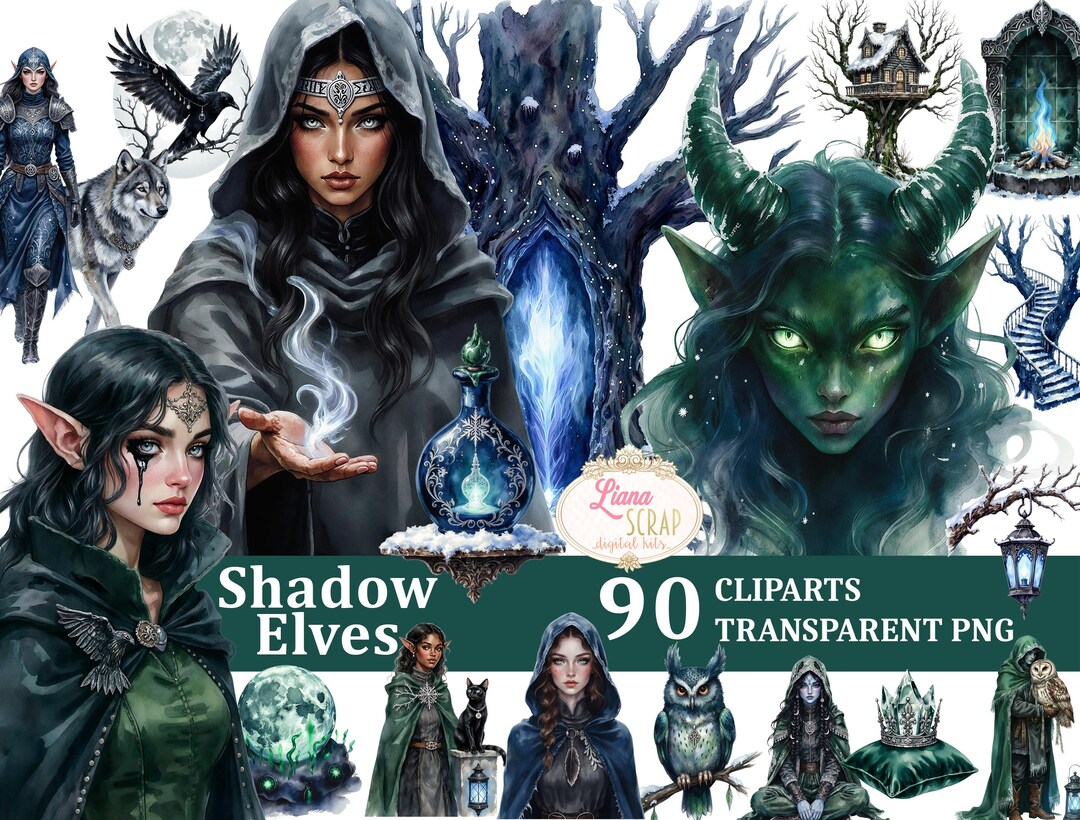 Shadow Elves Clipart – 90 Dark Fantasy PNG Images - Etsy