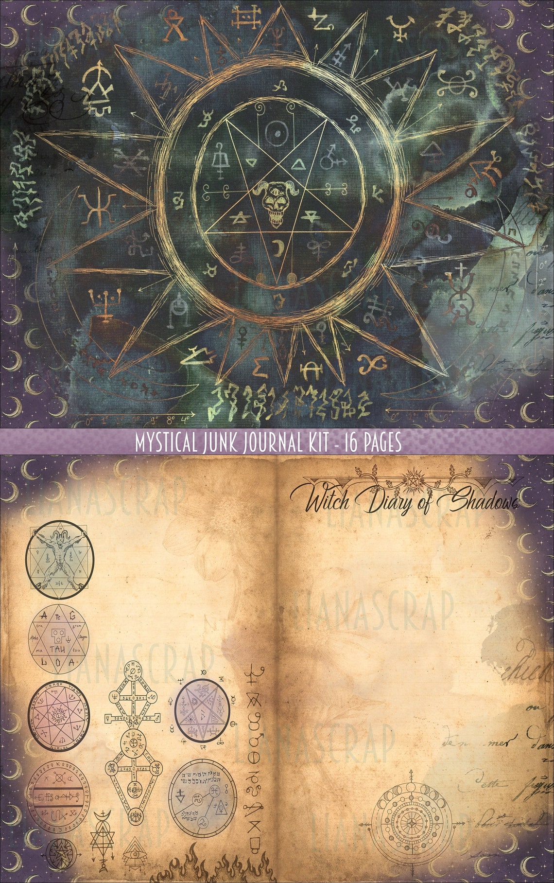 Mystical Junk Journal Digital Kit Printable Magic and Witch - Etsy