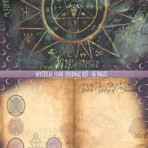 Mystical Junk Journal Digital Kit Printable, Magic and Witch Collage ...
