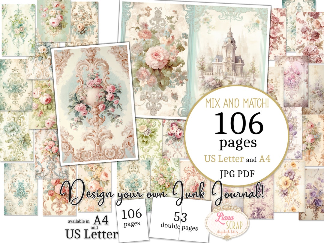 Junk Journal - English Shabby - US Letter and A4 Size, Mix and Match ...