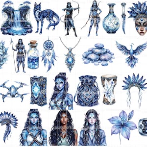 Blue Land 81 Digital Clipart Set Transparent PNG Fantasy Art ...