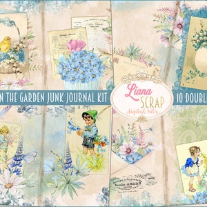 Blue in the Garden Vintage Junk Journal Digital Kit Printable - Etsy