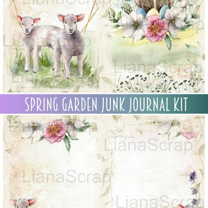 Spring Garden Junk Journal Digital Kit Printable, Spring Flowers and ...