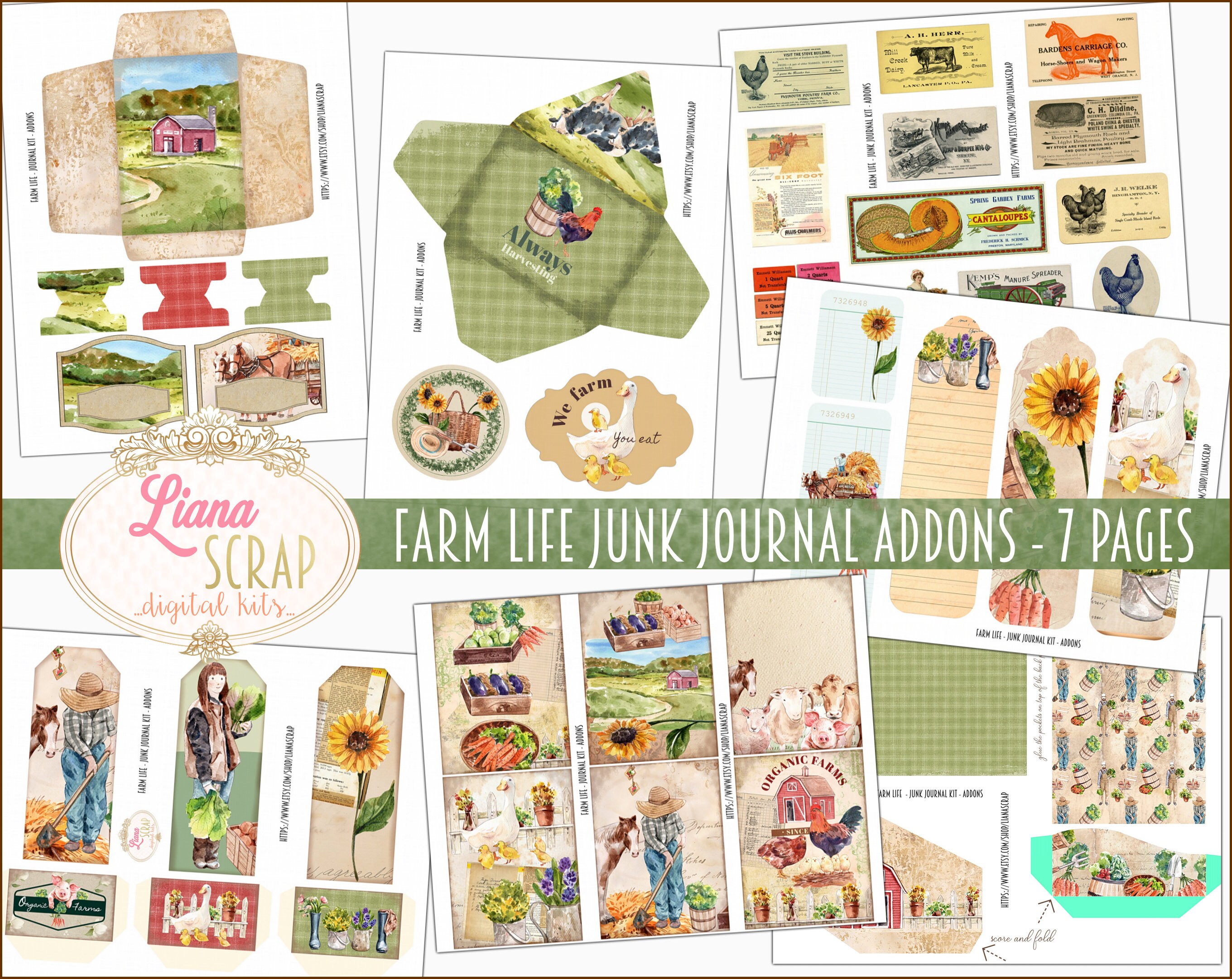 Papercraft Paper Farm Life Ephemera Printables Farm Ephemera Vintage ...
