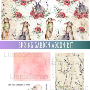 Spring Garden ADDON Junk Journal Digital Kit Printable, Spring Flowers ...