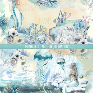 Mermaid Collage Junk Journal Kit, Mermaids and Sea Life Printables ...