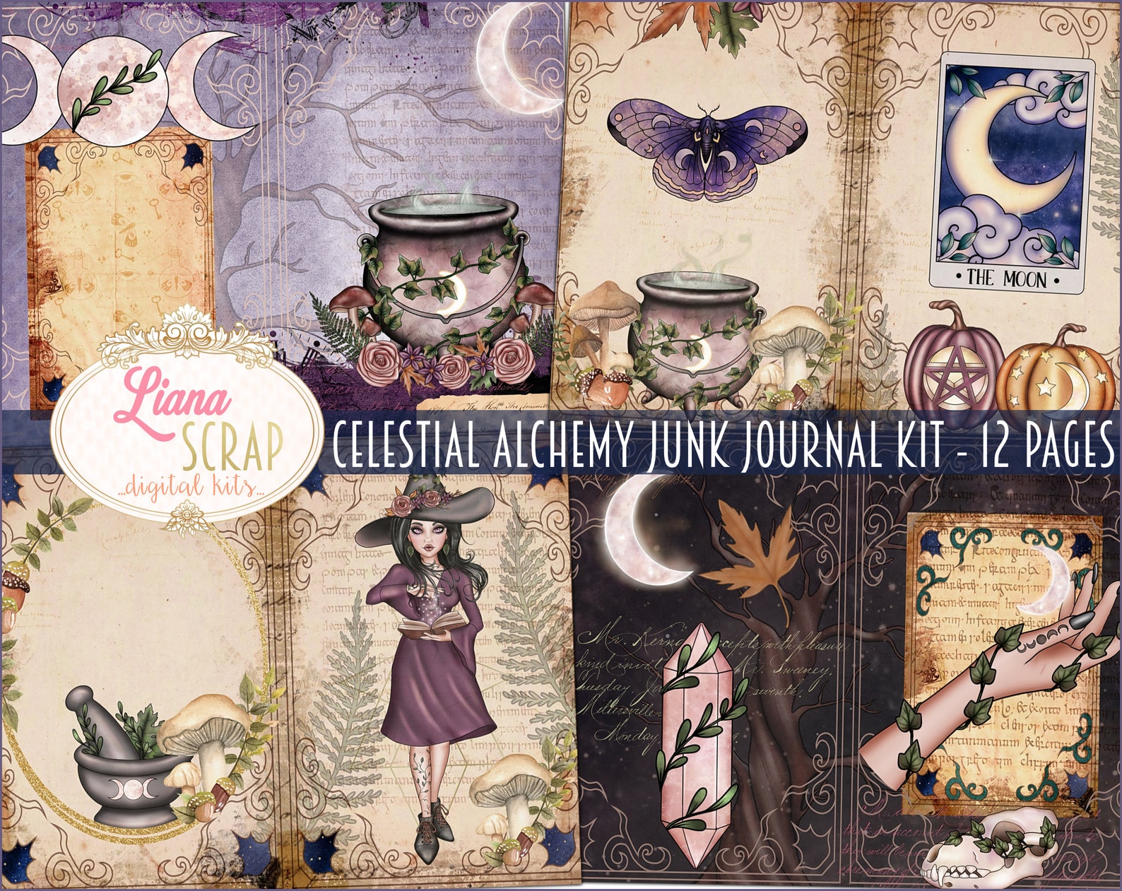 Celestial Alchemy Digital Kit Printable Woodland Magic - Etsy