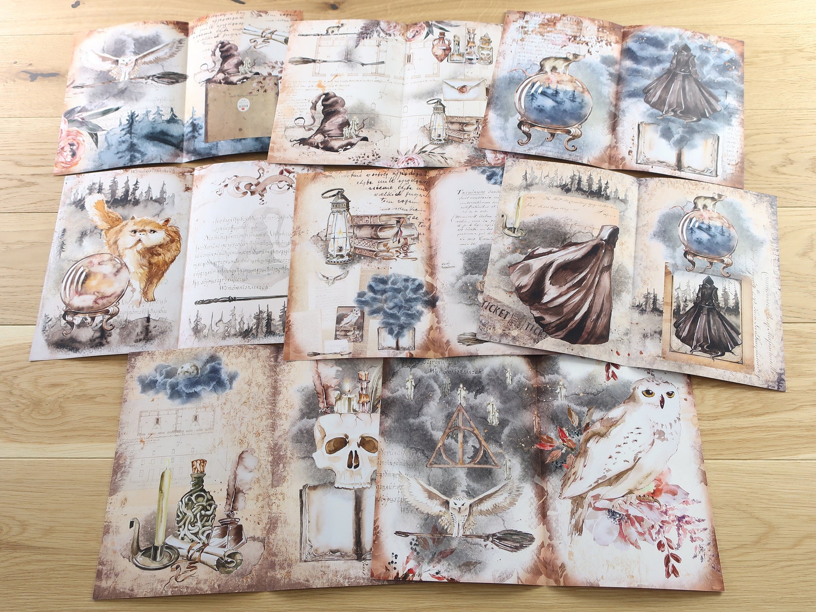 School of Magic Junk Journal Digital Kit Printable, Wizard Digital ...