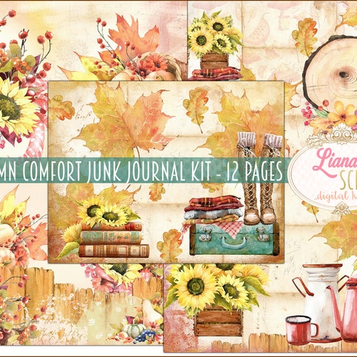 Autumn Mice Junk Journal Digital Kit Printable Autumn Flowers - Etsy