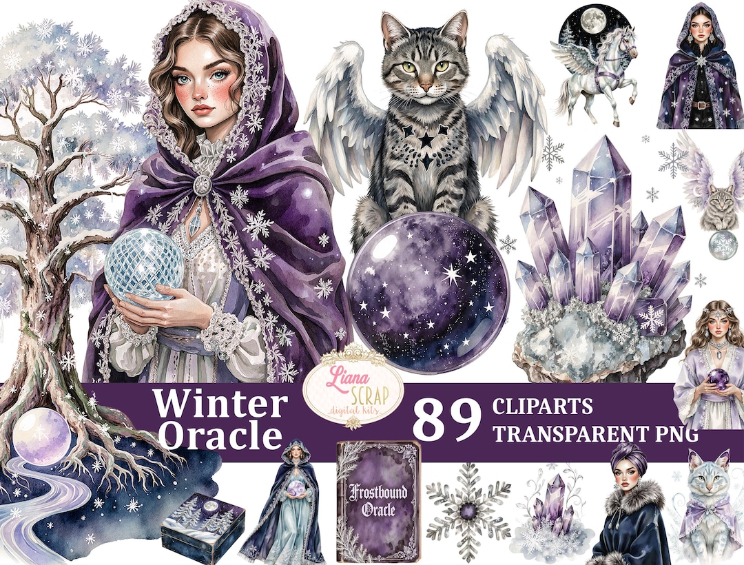 Winter Oracle 89 Clipart Set - Magical Illustrations, Transparent PNG ...