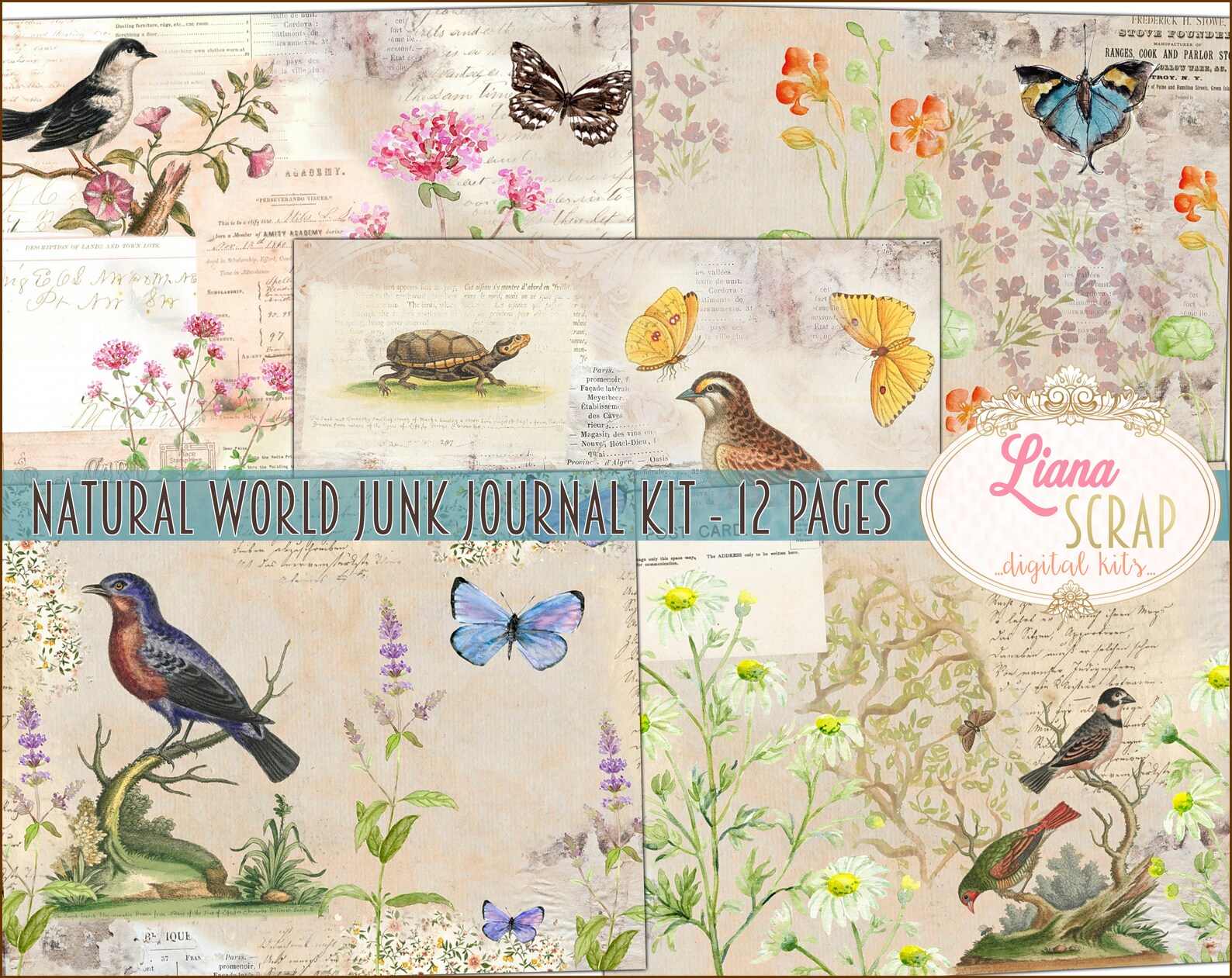 Natural World Botanical and Nature Junk Journal Digital Kit - Etsy