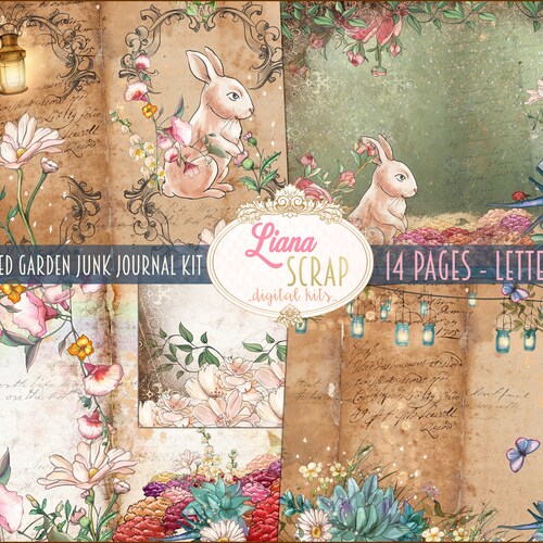 Spring Garden Junk Journal Digital Kit Printable Spring - Etsy