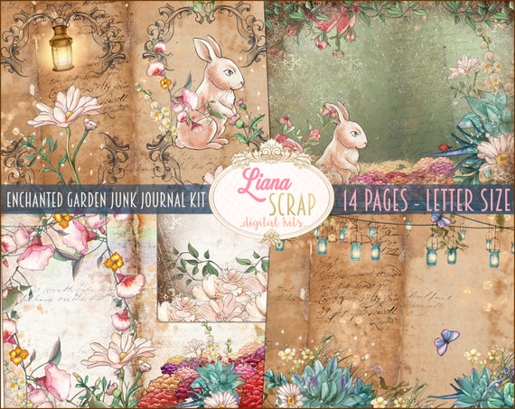 Enchanted Garden Junk Journal Digital Kit Printable Secret | Etsy