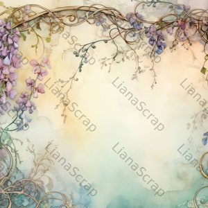 Magical Vines Background, Digital Junk Journal, Vines Collage Printable ...