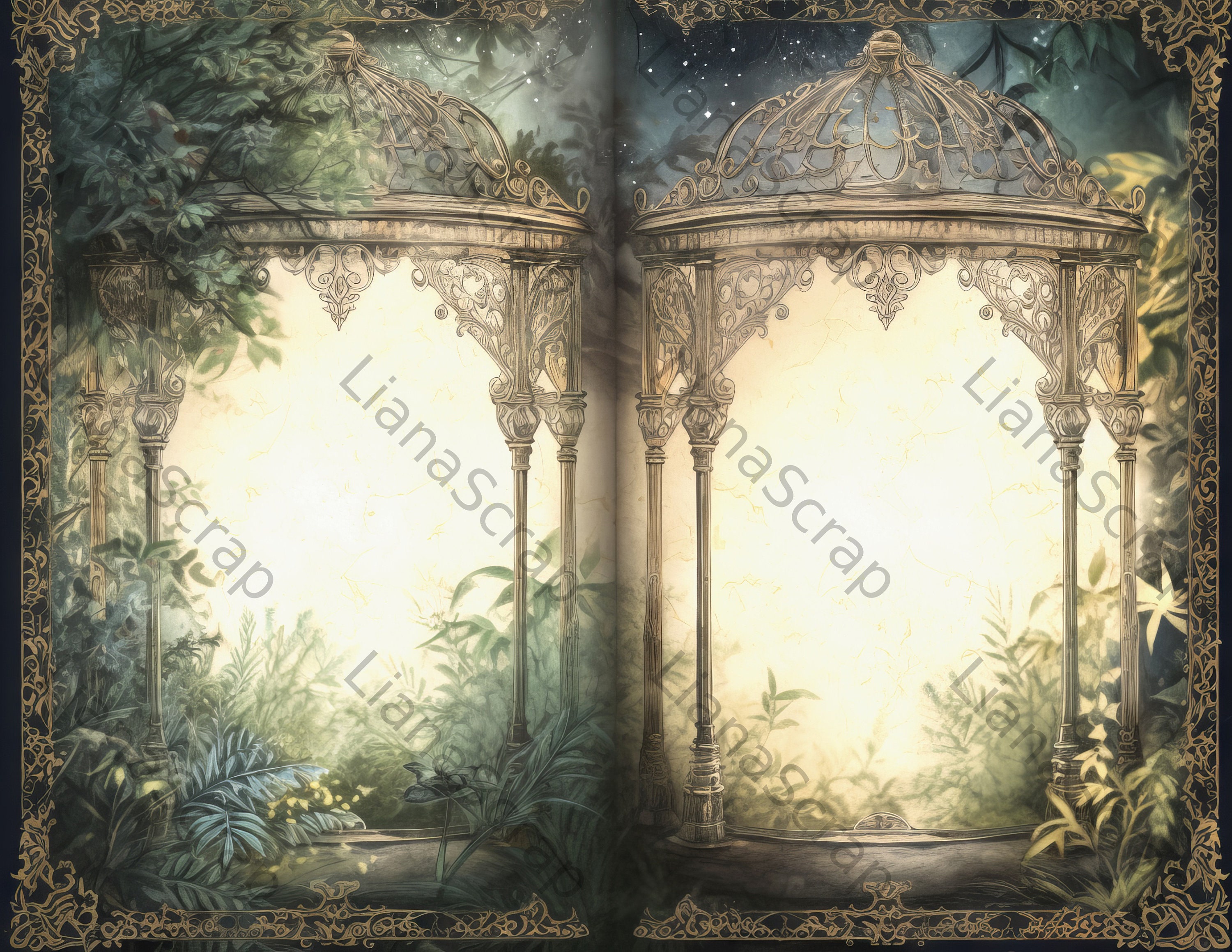 Basic Night Garden Digital Paper for Junk Journals Old Paper - Etsy