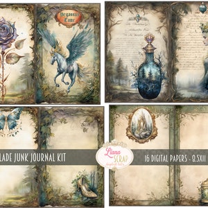 Sylvan Glade Junk Journal Kit, Fantasy Collage Printables, Fantasy Kit ...