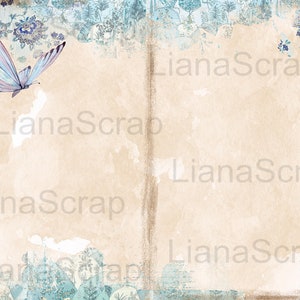 Blue in the Garden Vintage Junk Journal Digital Kit Printable, Flowers ...