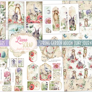 Spring Garden ADDON Junk Journal Digital Kit Printable, Spring Flowers ...
