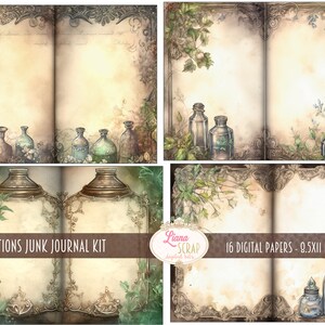 Basic Potions Digital Paper for Junk Journals, Old Paper With Potions ...