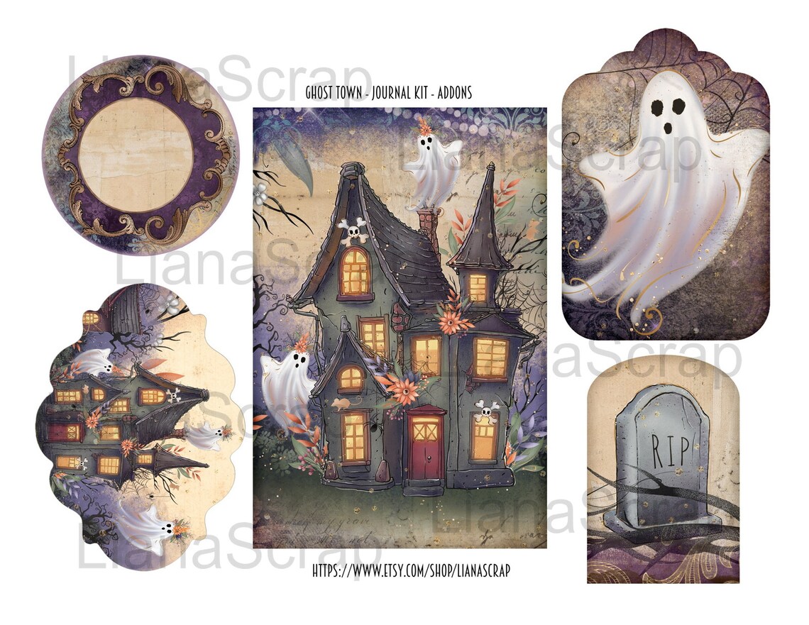 Ghost Town Junk Journal ADDON Kit Printable Magical Halloween - Etsy