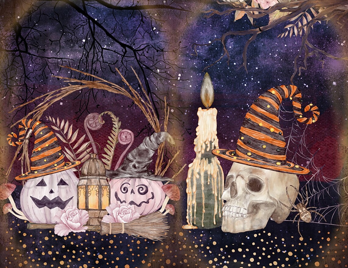 Magic Halloween Junk Journal Digital Kit Printable Halloween - Etsy