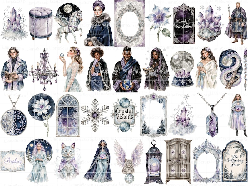 Winter Oracle 89 Clipart Set - Magical Illustrations, Transparent PNG ...