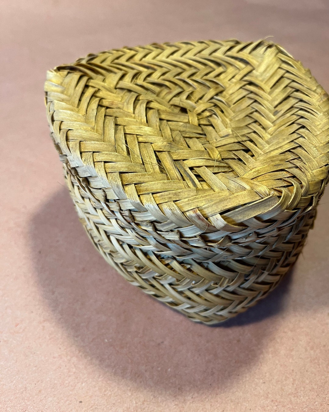 Split Bamboo Basket Unusual Triangle Shape - Etsy