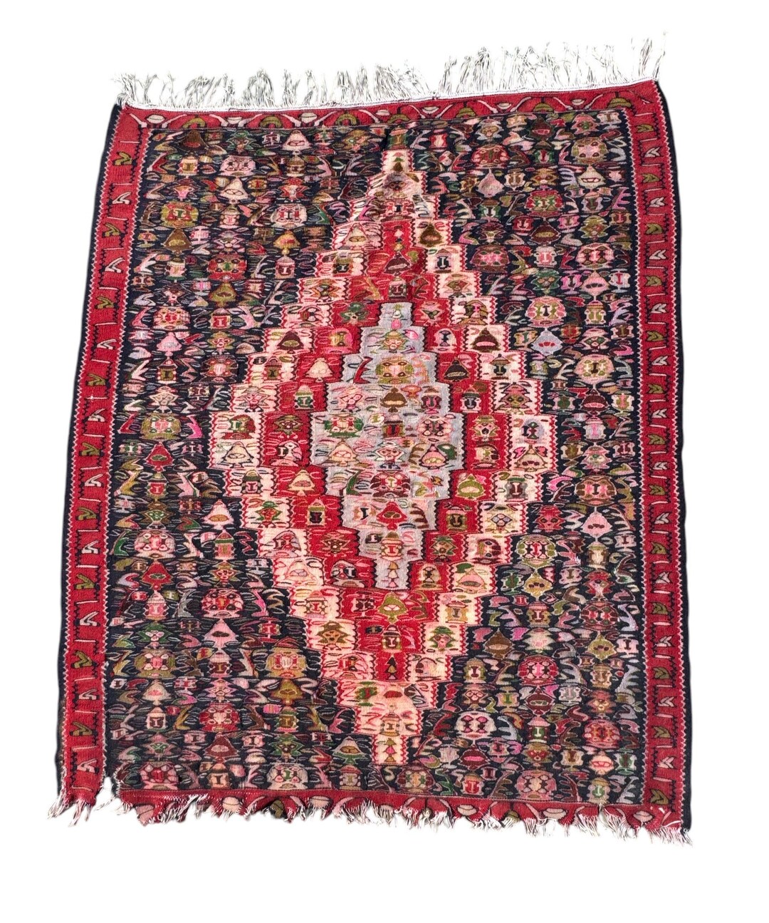 Vintage Kurdish Sennah Kilim Rug - Etsy