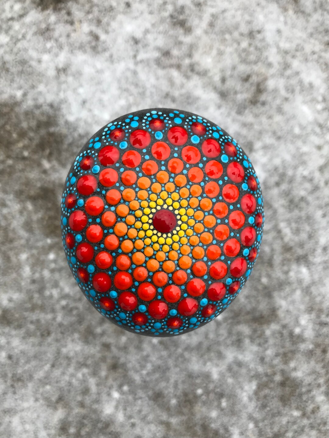 Hand Painted Fibonacci Mandala Stone - Etsy