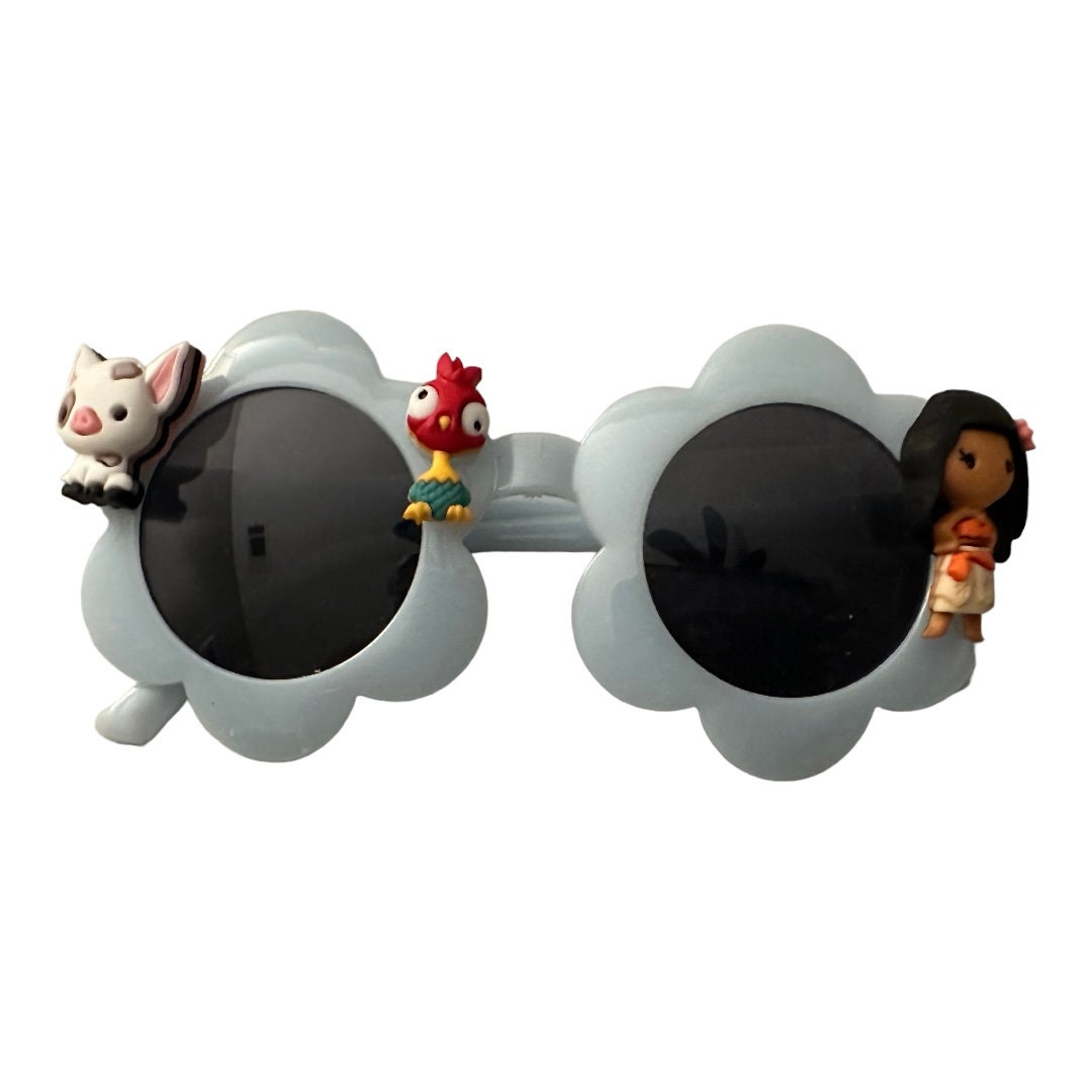 Custom Moana Blue Kids Sunglasses Flower Sunglasses Toddler Blue Flower ...