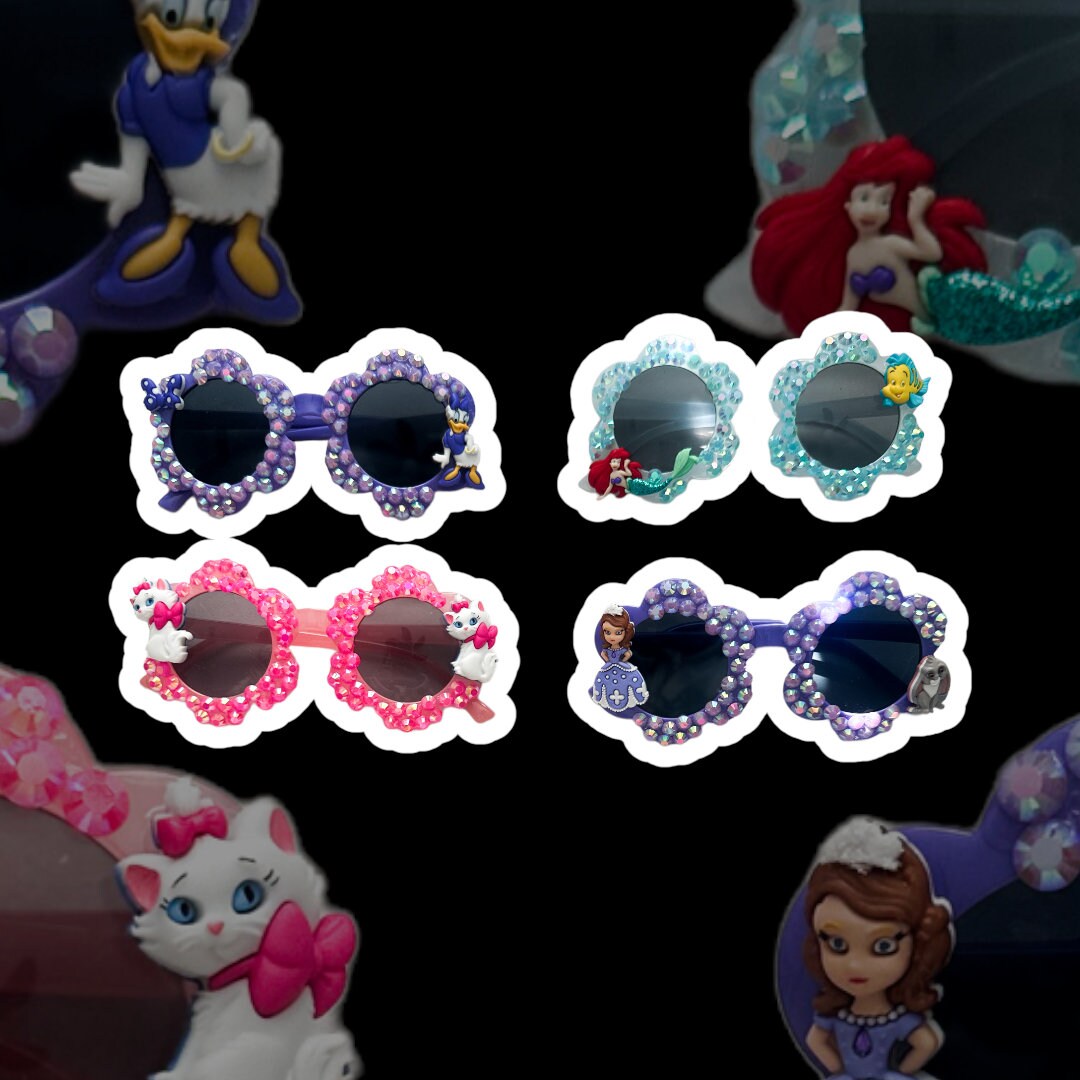 Ariel Daisy Marie Sofia Characters Princess Set of 4 Blinged Sunglasses ...