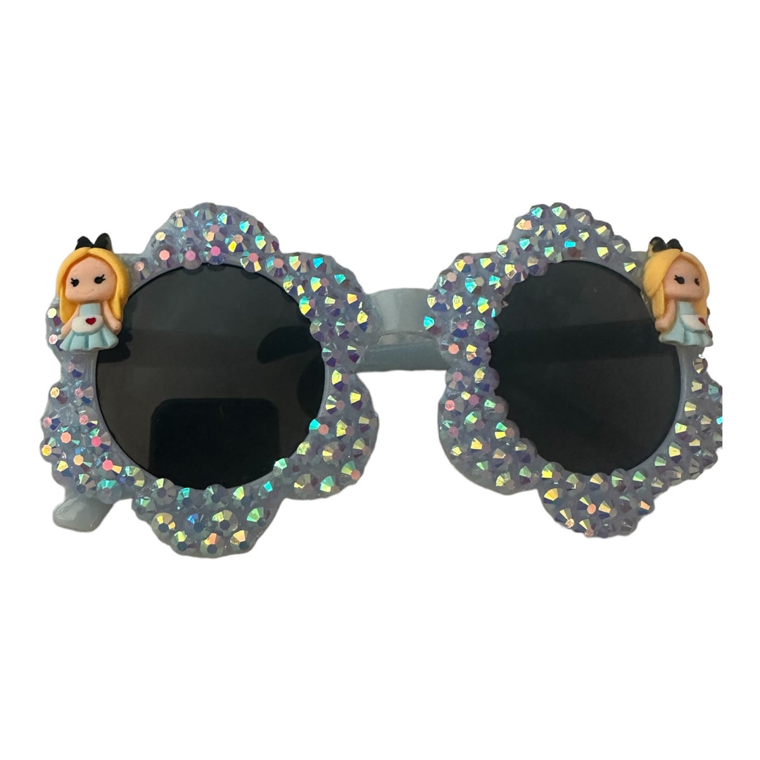 Alice in Wonderland Blue Sunglasses With Blue Bling Shiny Sparkle Alice ...