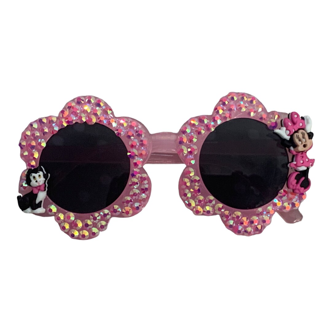 Pink Minnie Mouse Bling Sunglasses With Cat Custom Character Sunglasses ...