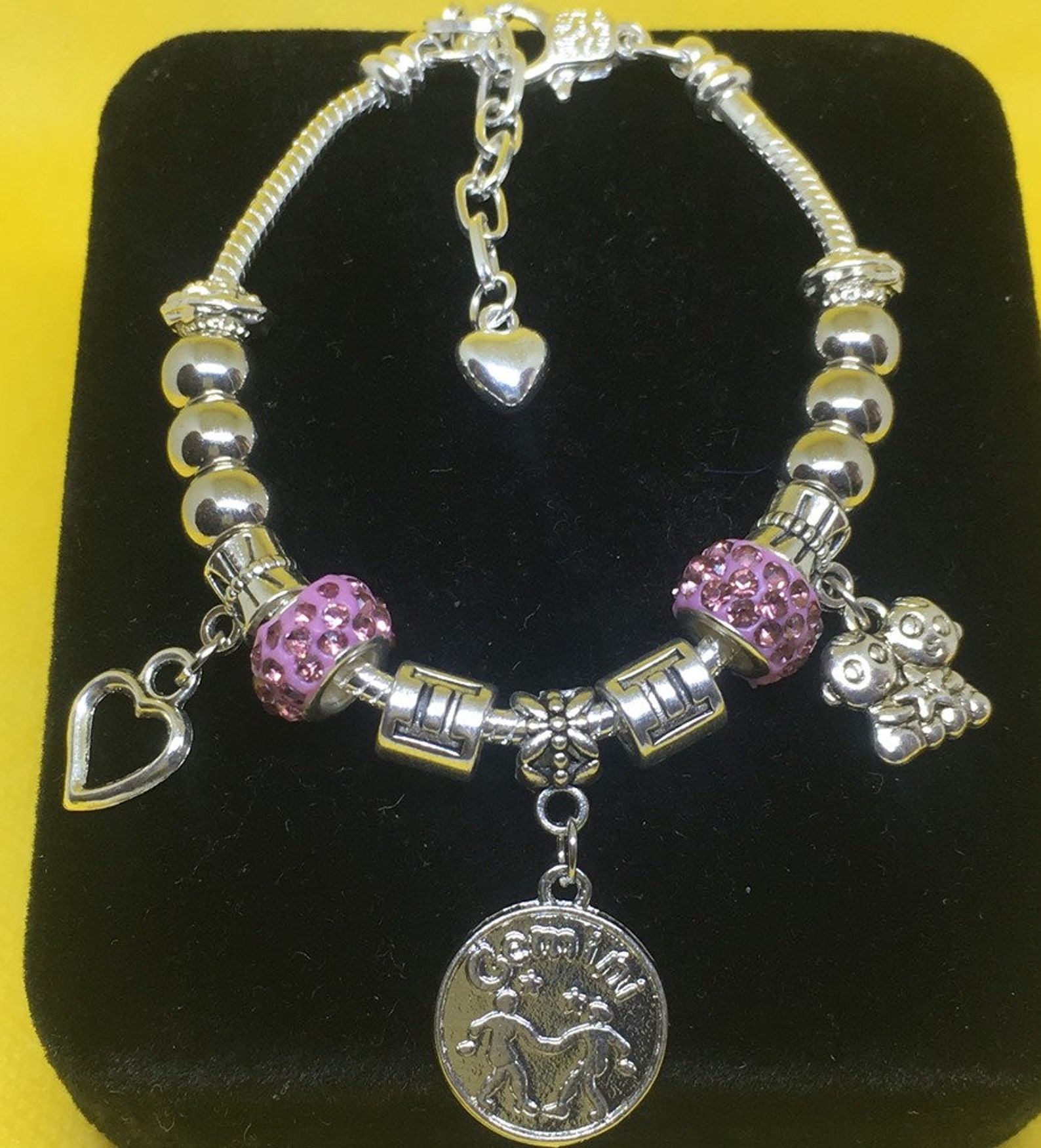 Charm Bracelet Pandora Charm Bracelet Gemini Bracelet Gemini Birthstone ...